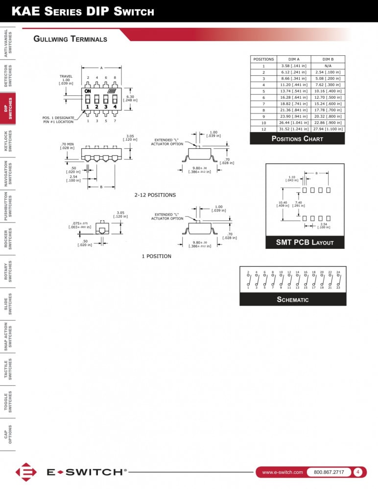E-Switch KAE Series datasheet page 3