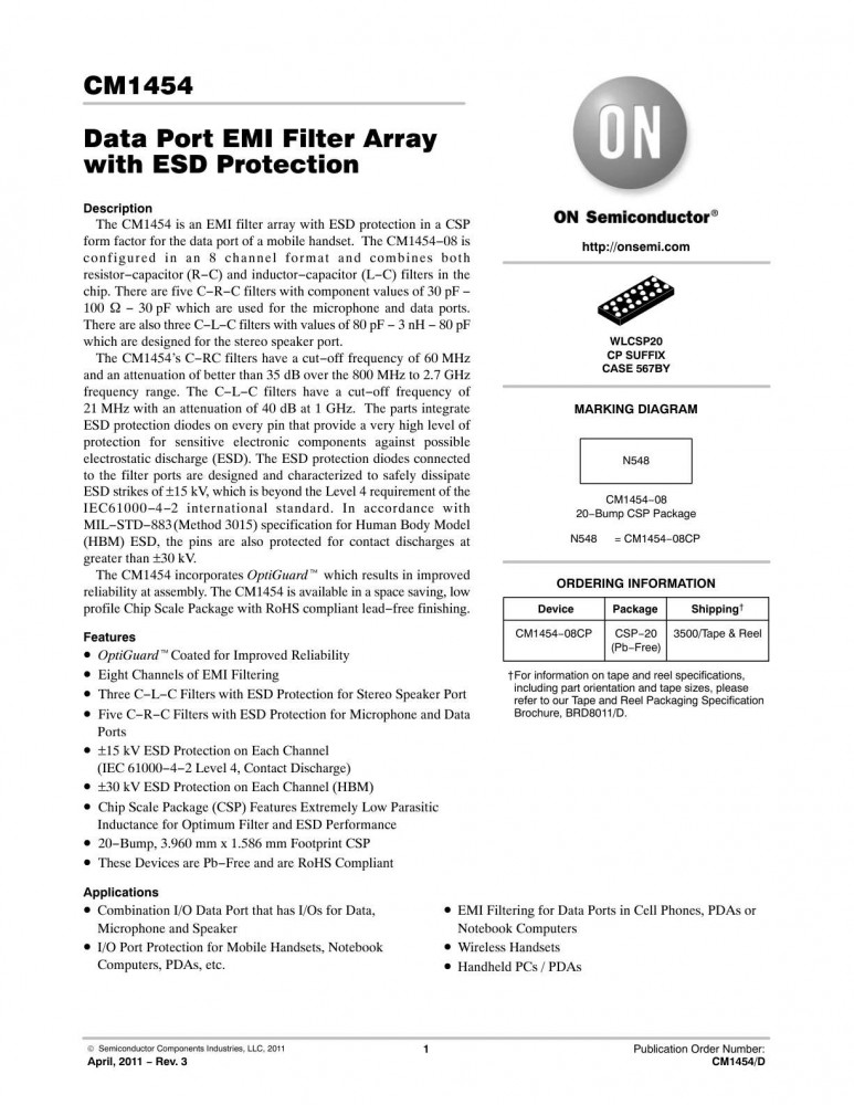 CM1454 technical document page 1