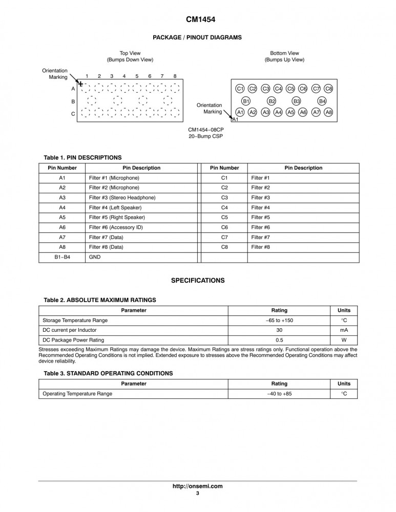 CM1454 technical document page 3