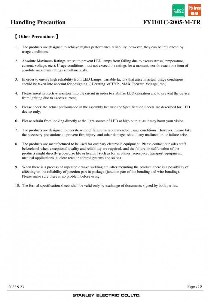 FY1101C-2005-M datasheet page 10