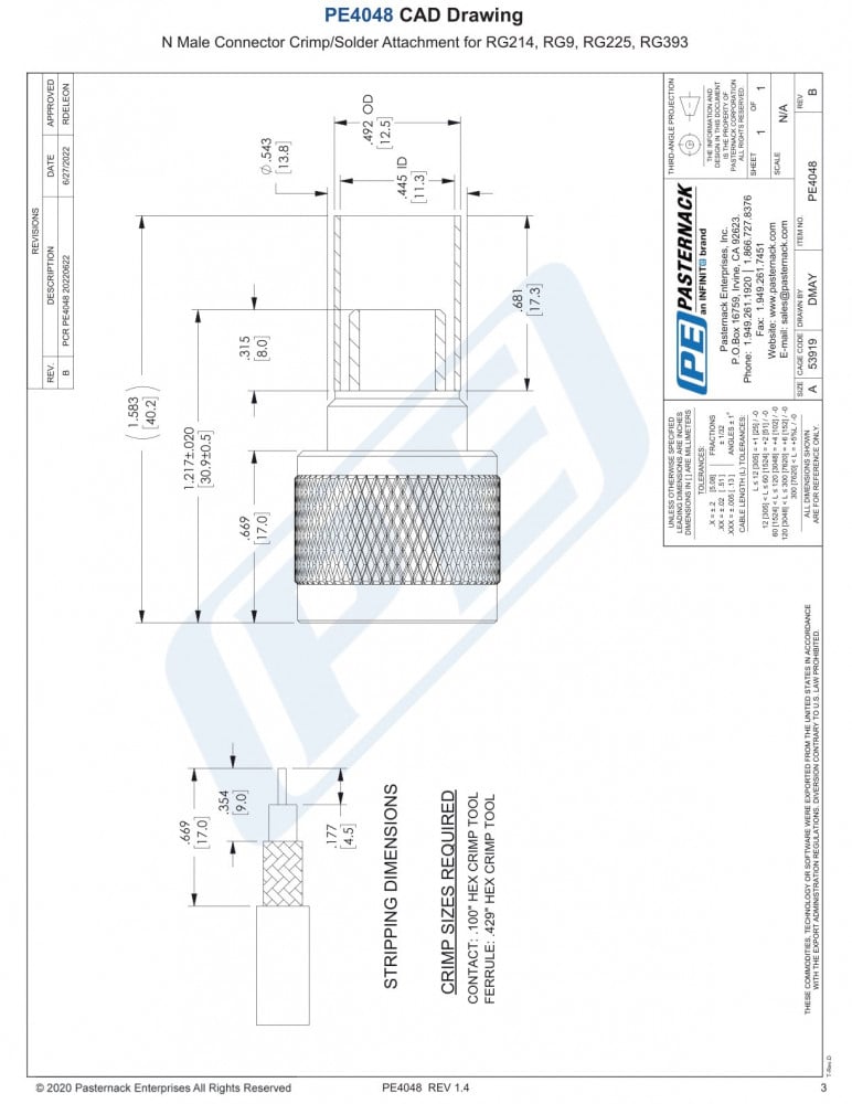 PASTERNACK PE4048 datasheet page 3