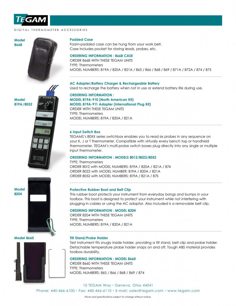 Thermometer accessory documentation page