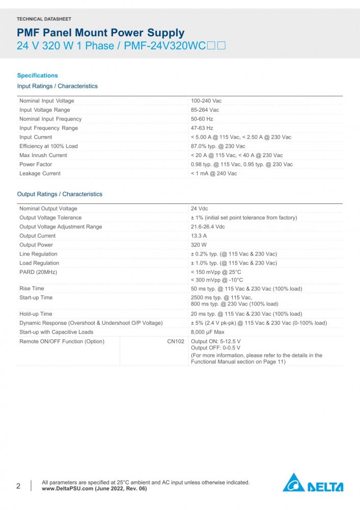 PMF-24V320WCGB datasheet page 2