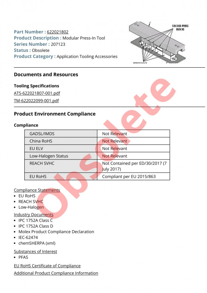 Technical document image 1 for Molex 622021802
