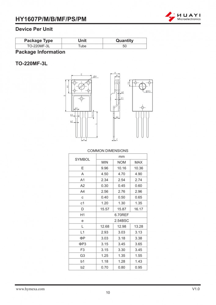 HY1607B datasheet page 10