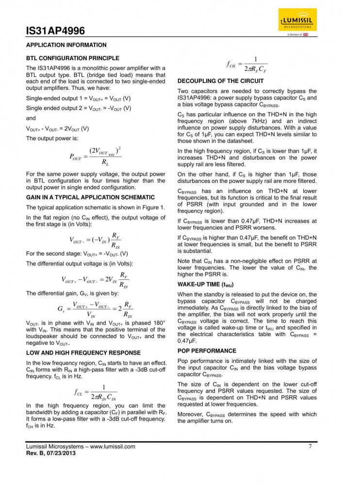 IS31AP4996 datasheet page 7