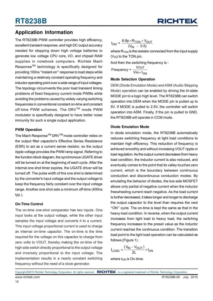 RT8238B datasheet page 10