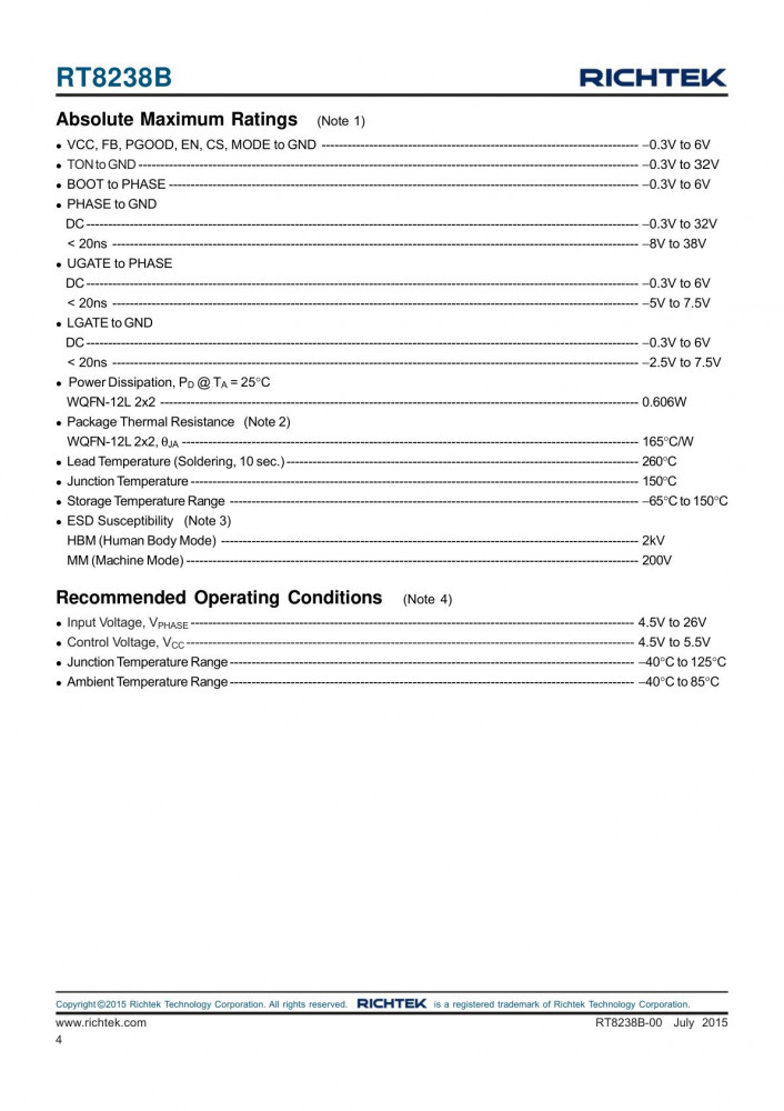 RT8238B datasheet page 4