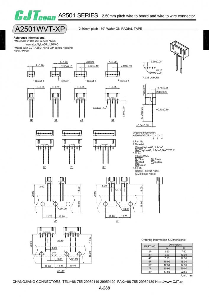 CJT A2501H-11P technical document page 10