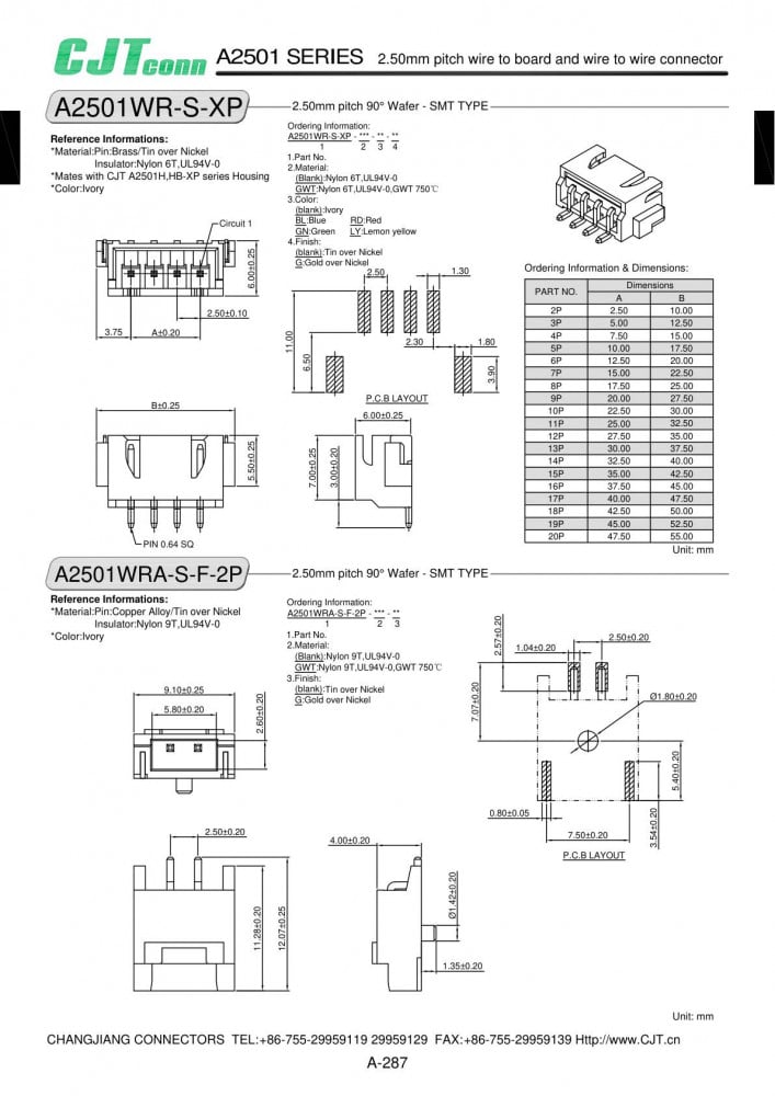 CJT A2501H-11P technical document page 9