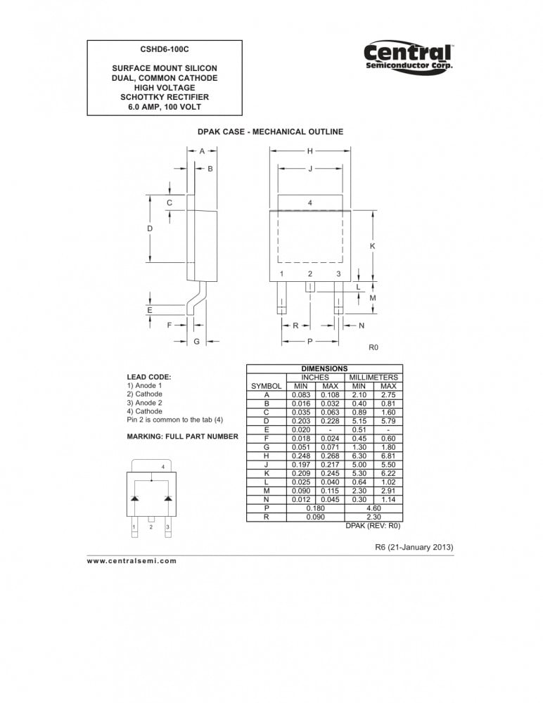 CSHD6-100C TR13 PBFREE datasheet page 2