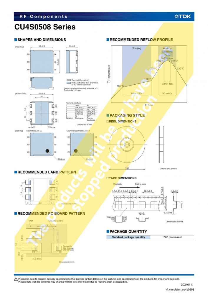 CU4S0508 series datasheet page 2