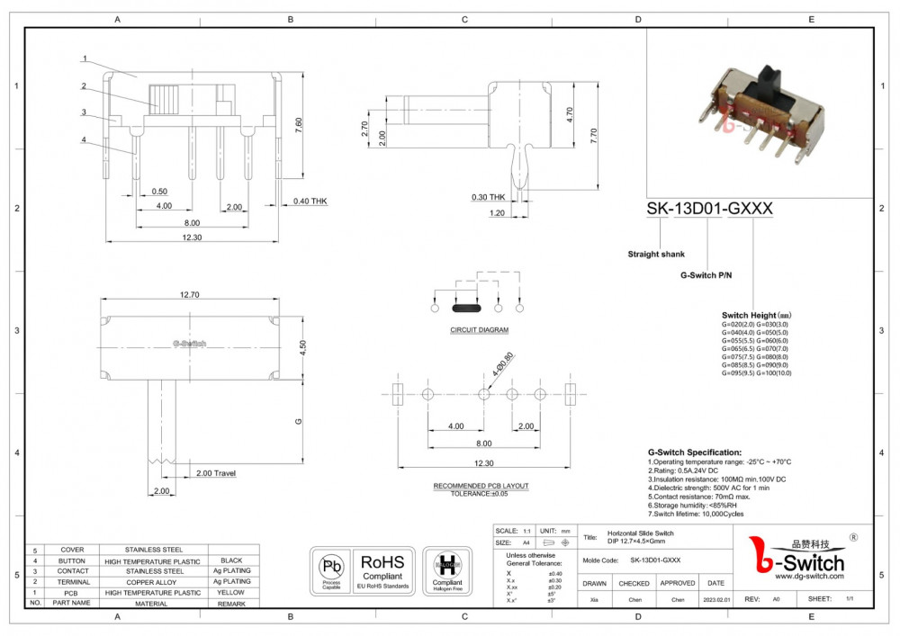 SK-13D01-G030 technical document page