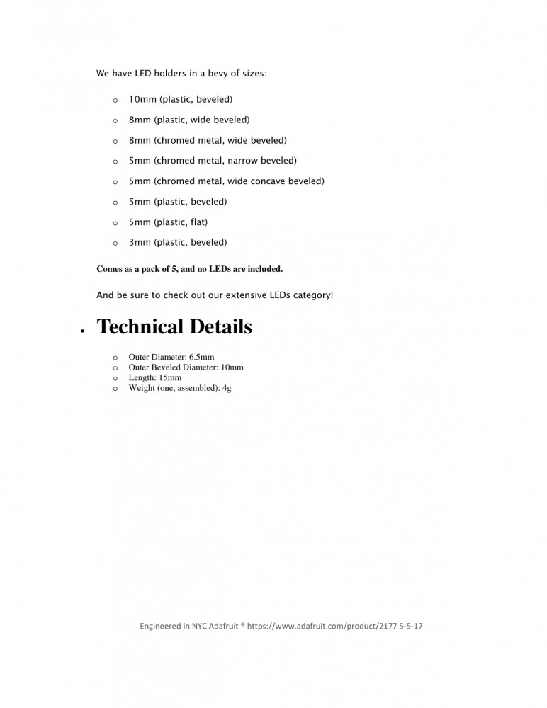Product 2177 technical document page 2