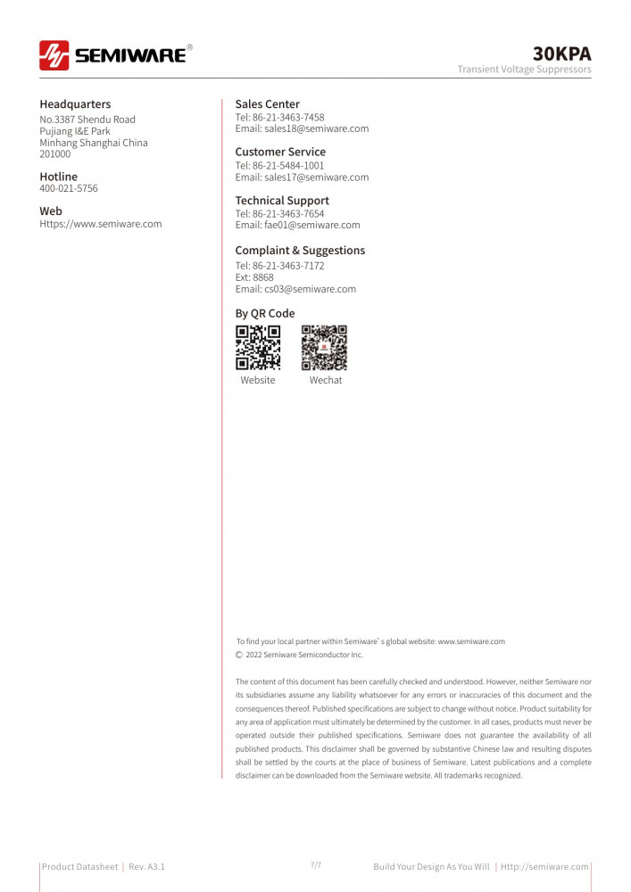 SEMIWARE datasheet page 7