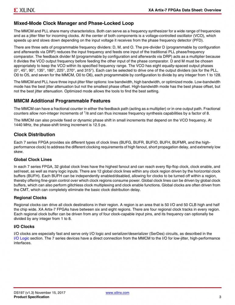 XA Artix-7 document page 3