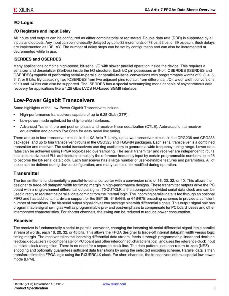 XA Artix-7 document page 6