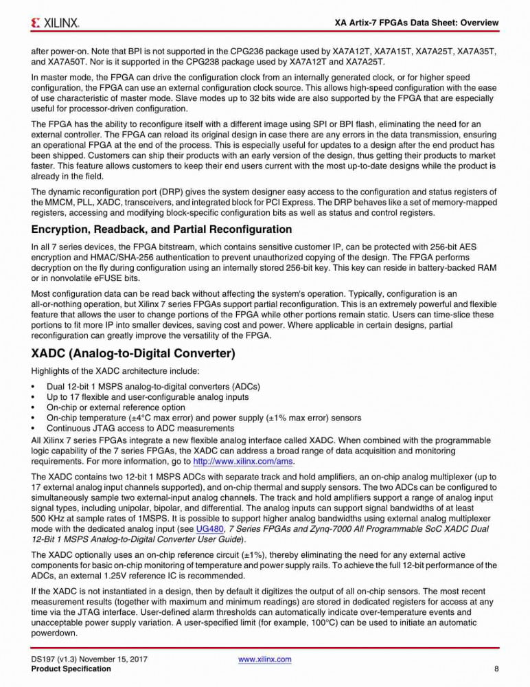 XA Artix-7 document page 8