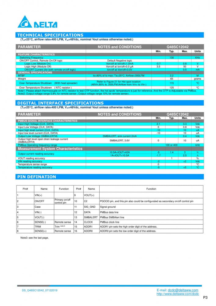 Q48SC12042NRDH datasheet page 3