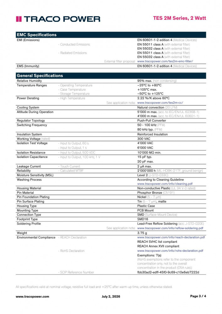 TES 2M series technical document, page 3