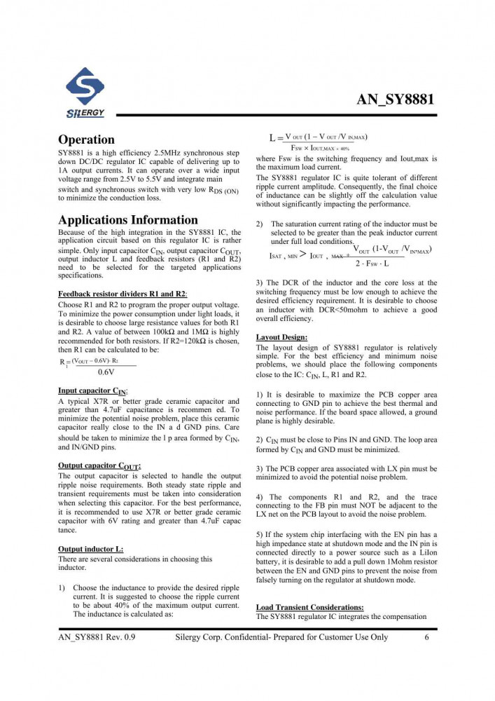 SY8881DQC datasheet page 6