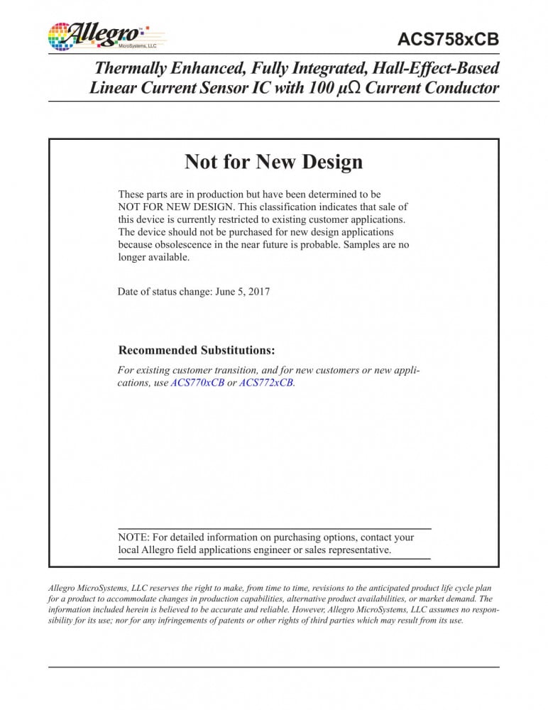 ACS758 datasheet page 1