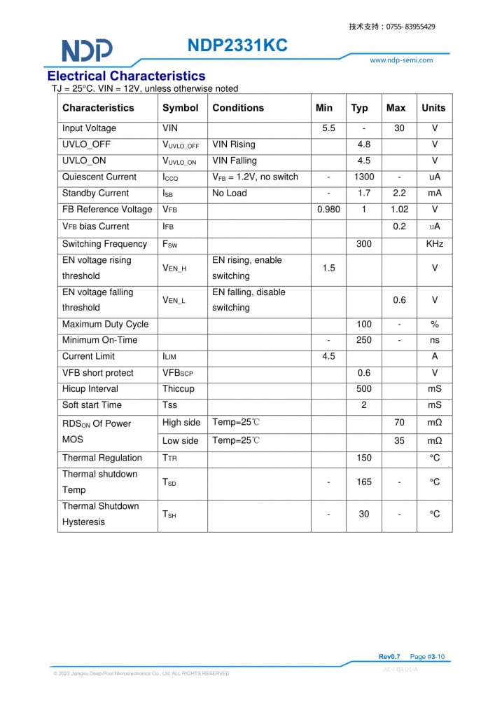 NDP2331KC datasheet page 3