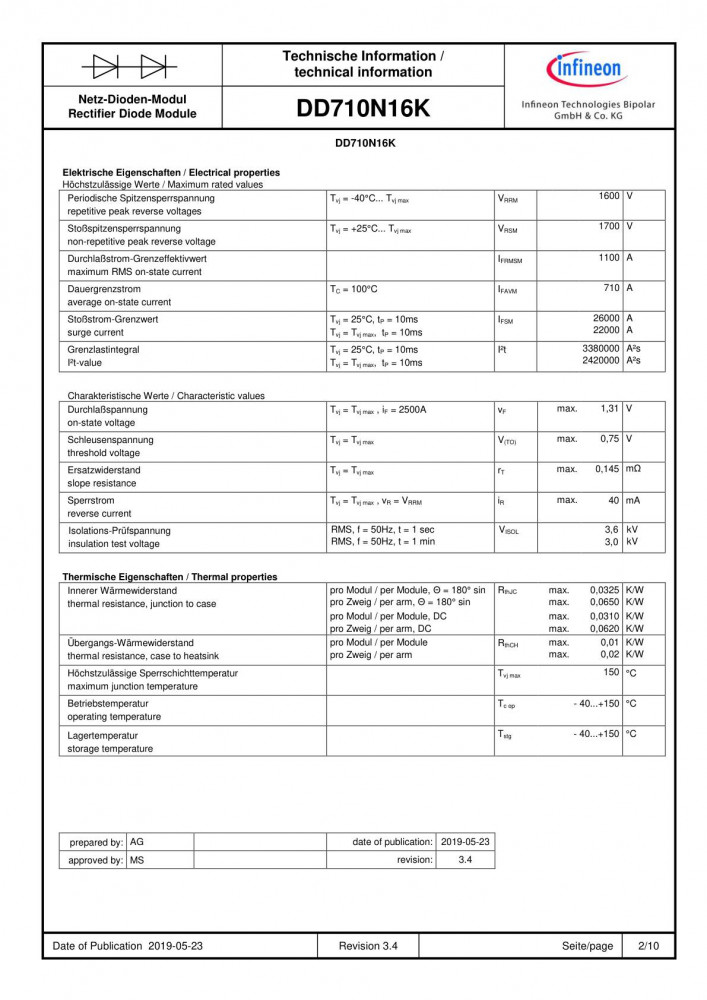 DD710N16K datasheet page 2