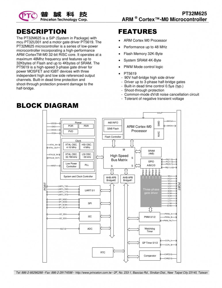 PT32M625 datasheet page 1