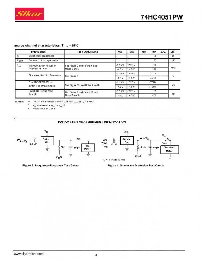 74HC4051PW datasheet page 6
