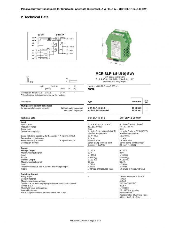 Phoenix Contact 2814359 technical document page 2