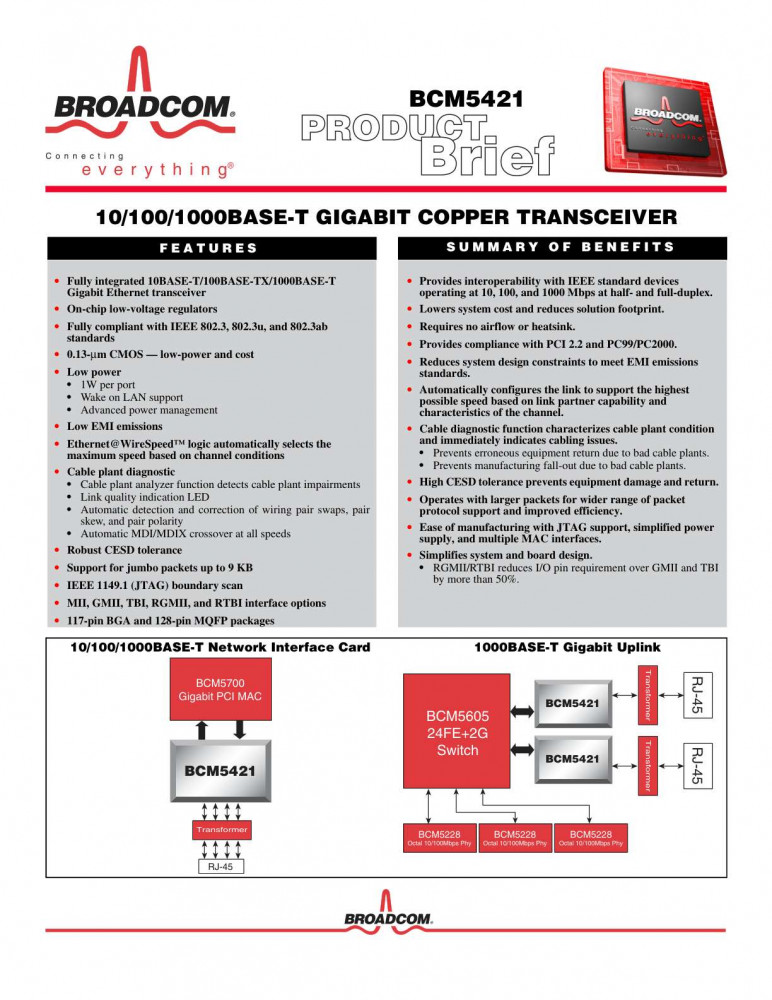 BCM54210SB0KMLG technical document page 1