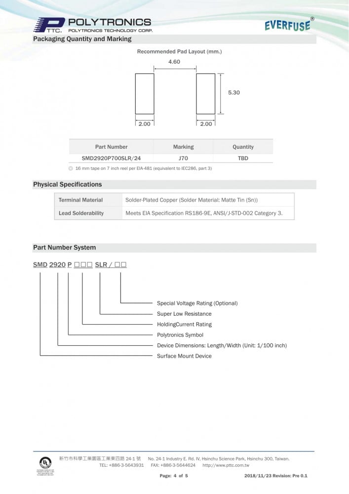 SMD2920P700SLR/24 technical document page 4