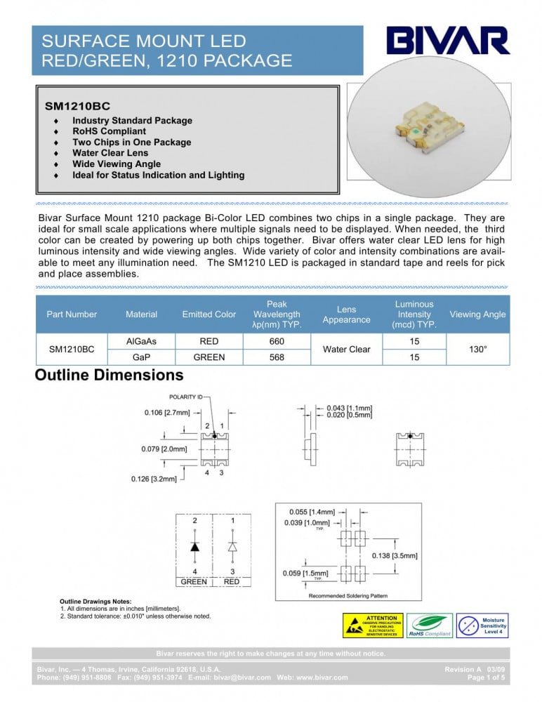 SM1210BC technical document page 1