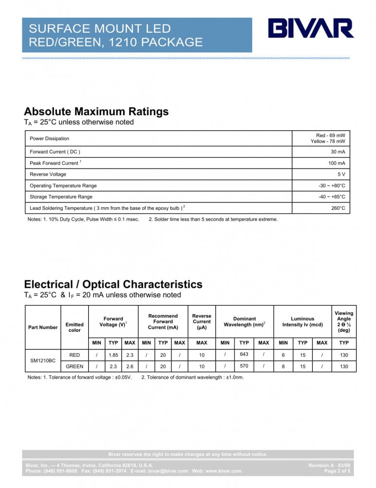 SM1210BC technical document page 2