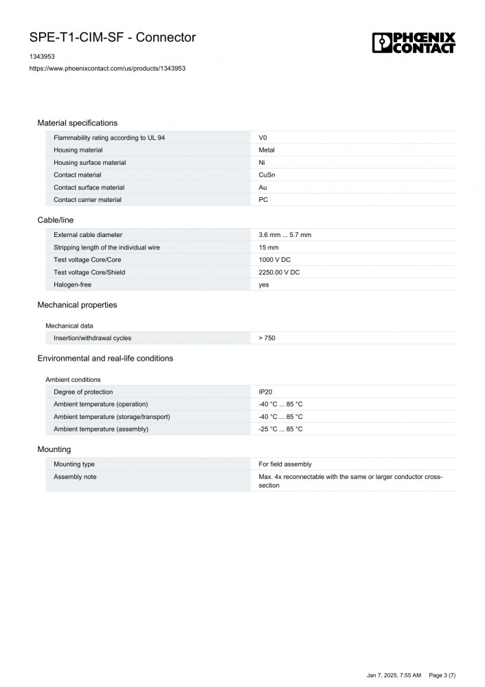 Phoenix Contact 1343953 technical document page 3