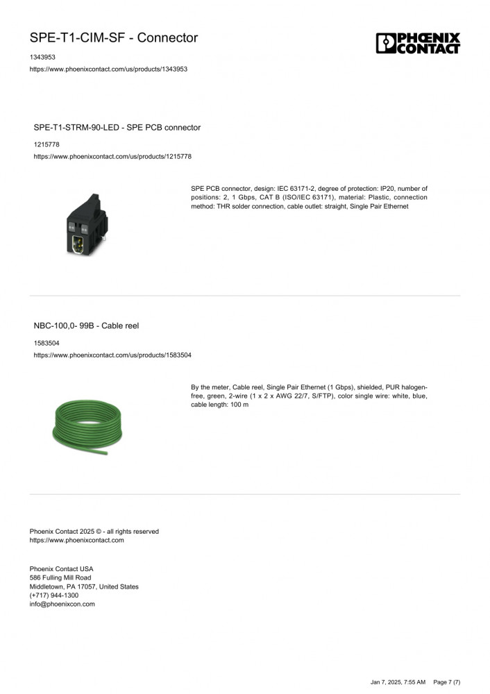 Phoenix Contact 1343953 technical document page 7