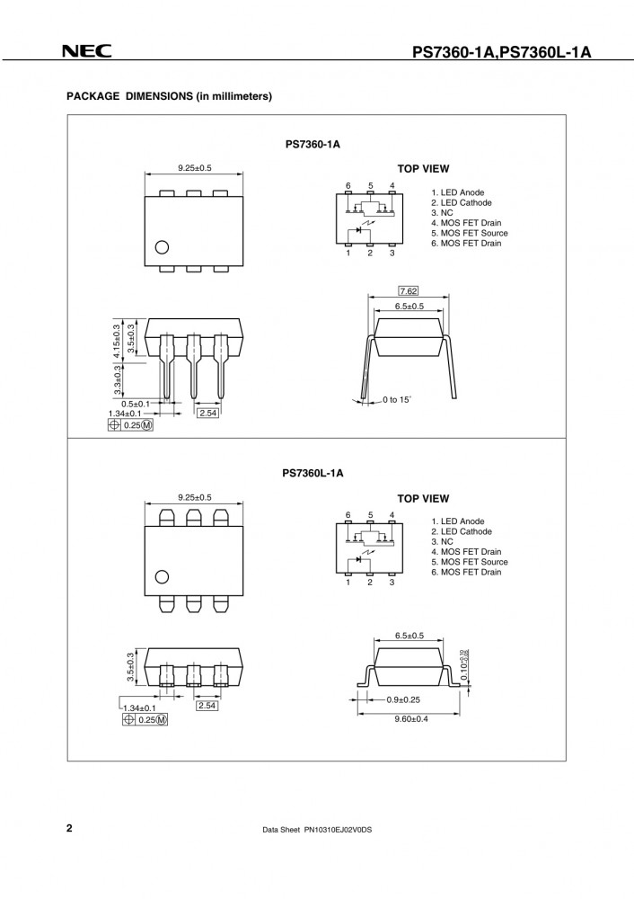 PS7360-1A datasheet page 4