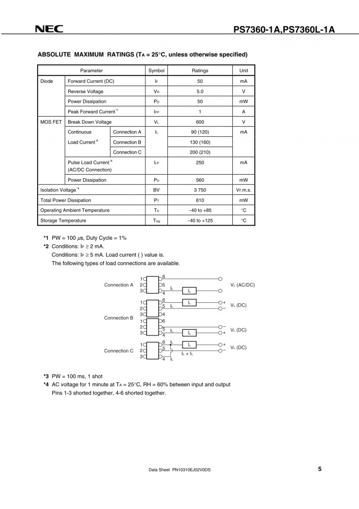 PS7360-1A datasheet page 7