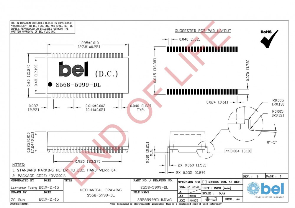 S558-5999-DL mechanical drawing