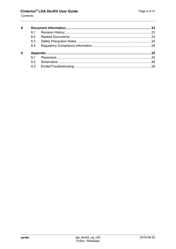 LGA DevKit documentation page 4