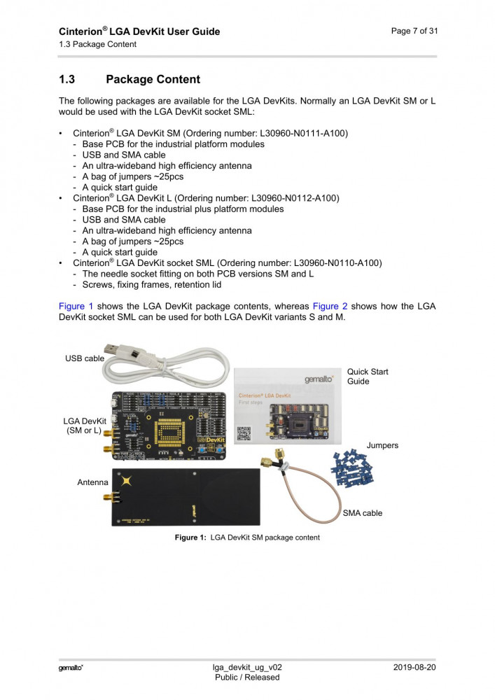 LGA DevKit documentation page 7