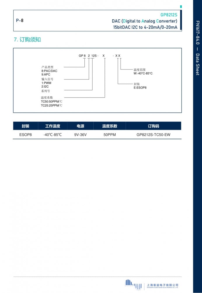 GP8212S-TC50-EW datasheet page 8