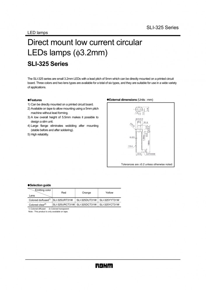 ROHM SLI-325 series technical document page 1