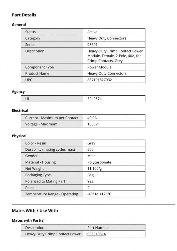 MOLEX 936010515 document page 2