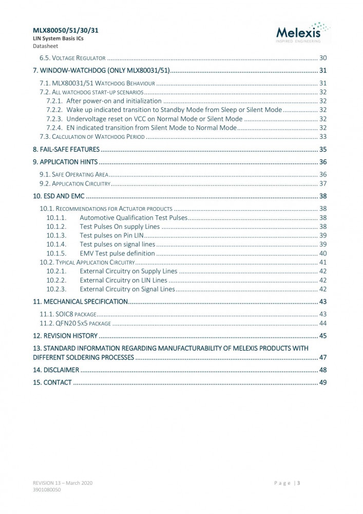 MLX80030 datasheet page 3