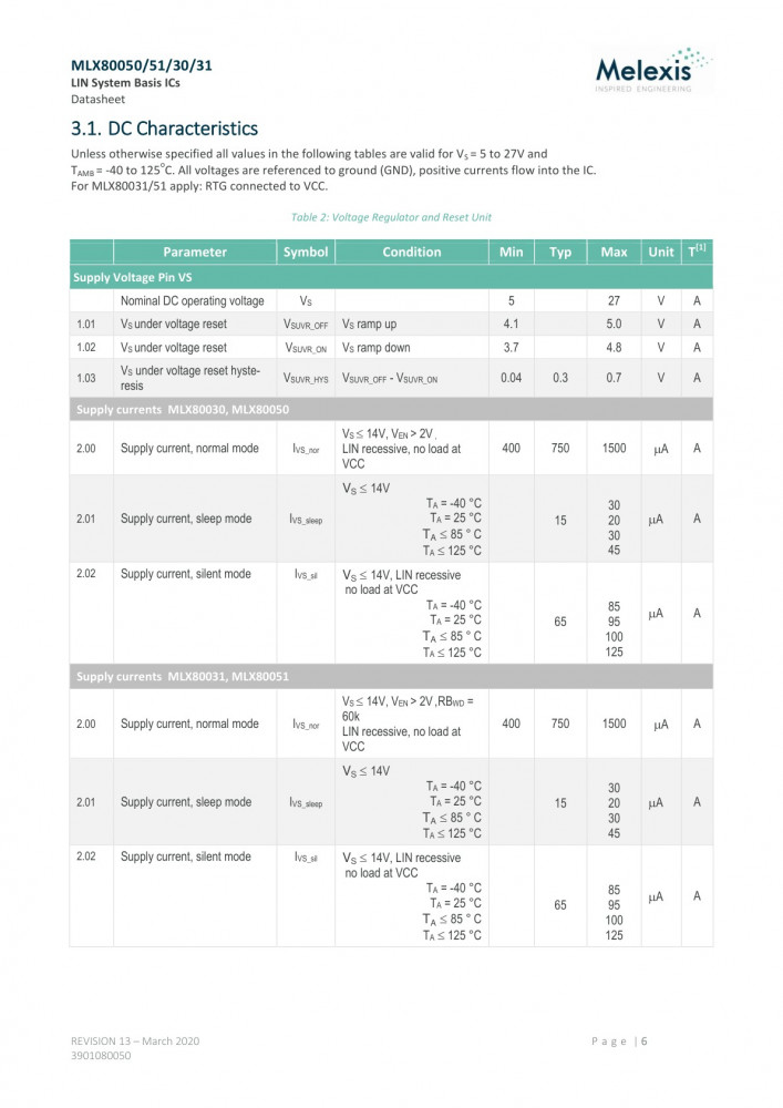 MLX80030 datasheet page 6