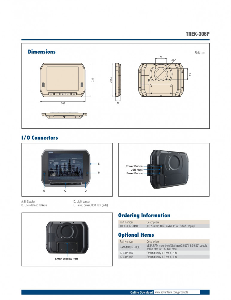 TREK-306P product documentation page 2