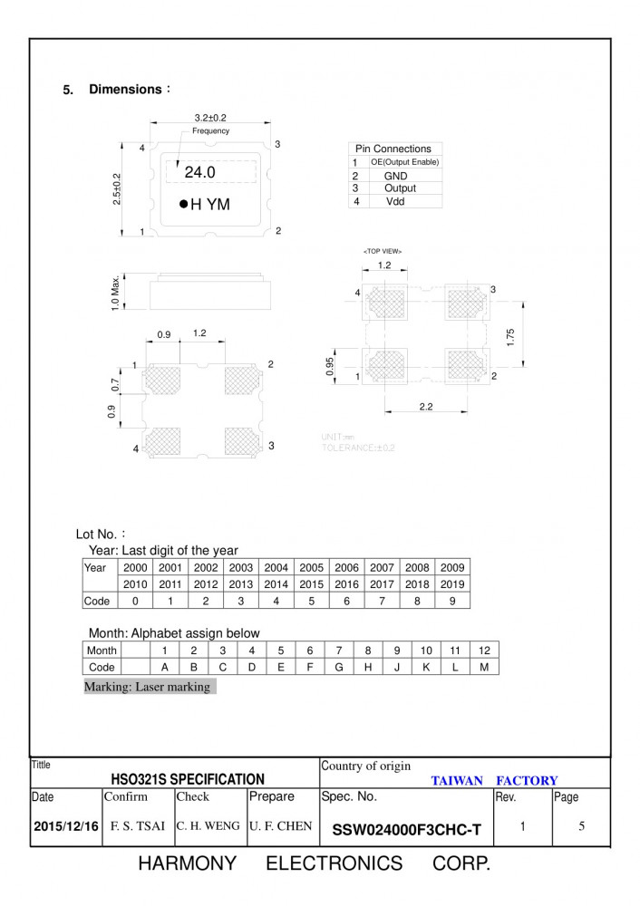 SSW024000I3CHE-T specification page 5