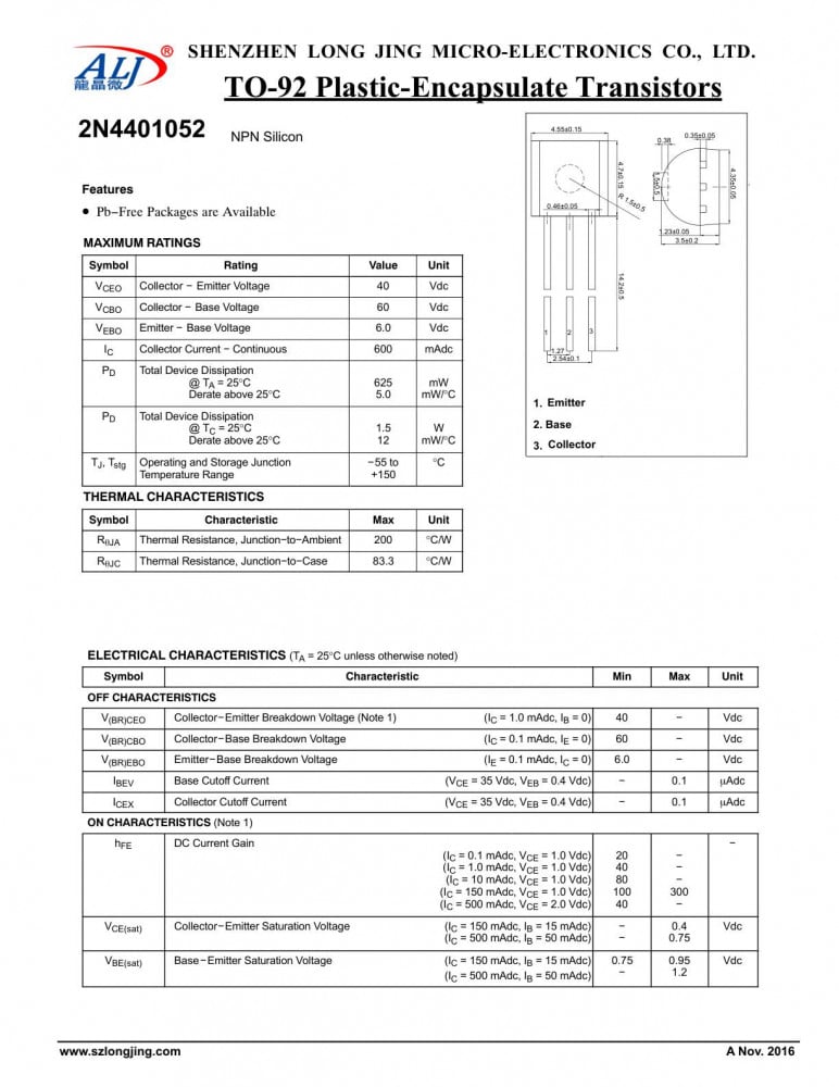 2N4401052 datasheet page 1